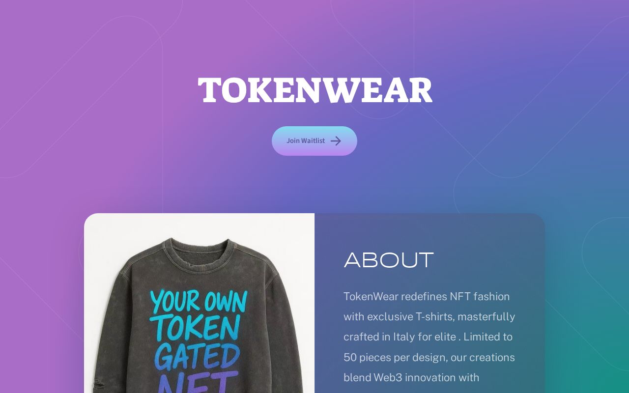 TokenWear: Italian NFT T-shirts with AR for NFT holders